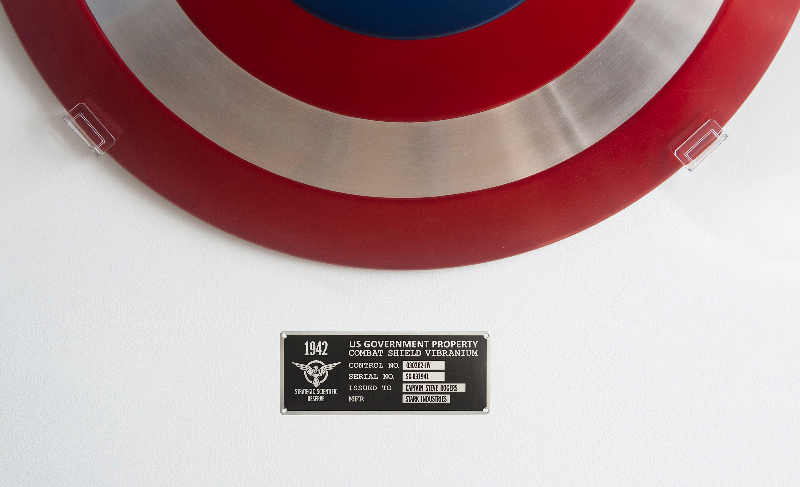 Captain America Shield Wall Mount and Serial Plate Property Tag ...