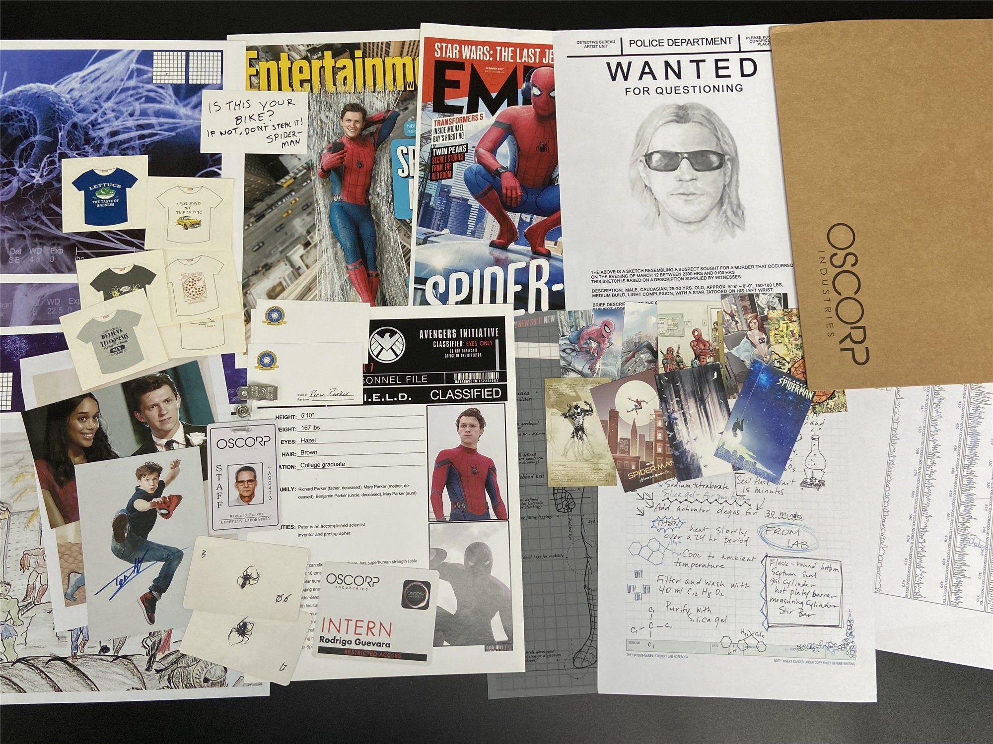 Peter Parker S.H.I.E.L.D. File Set - Spider-Man Paper Prop – GeekReplicas